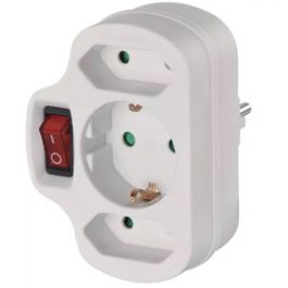 Utikač T - 3 Utičnice + Prekidač 1xŠUKO, 2xEURO+ PERO Zenica d.o.o.